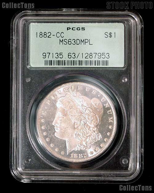 1882-CC Morgan Silver Dollar in PCGS MS 63 DMPL