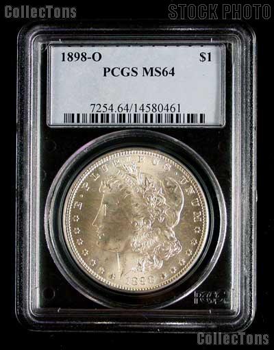 1898-O Morgan Silver Dollar in PCGS MS 64