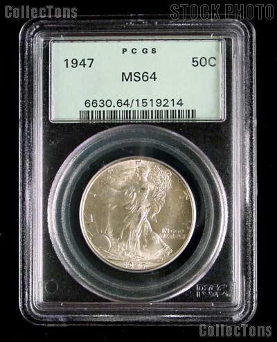 1947 Walking Liberty Half Dollar in PCGS MS 64