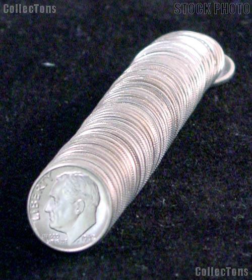 1962 BU Roosevelt Silver Dime Roll - 50 Coins