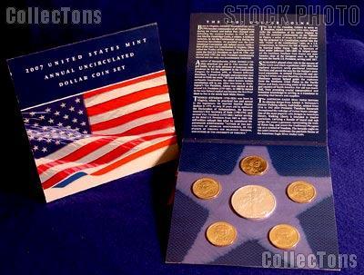 2007 United States Mint Annual Uncirculated Dollar Coin Set & Silver Eagle