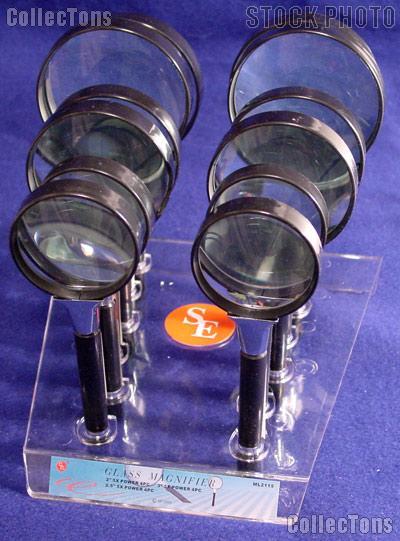 Magnifying Glass Set BLACK Ring Design 12 Piece 4 Each 5x: 3",2.5",2 ...