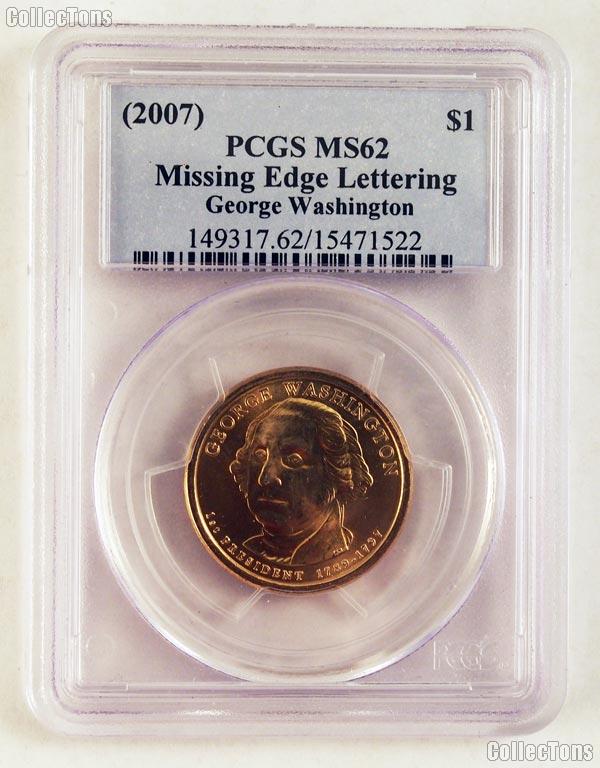 2007 Washington Presidential Dollar Missing Edge Lettering Mint Error ...