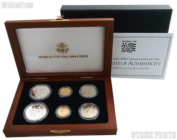 1994 World Cup USA Commemorative 6-Coin Set with Gold