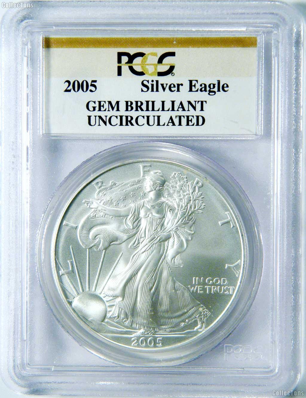 2005 American Silver Eagle Dollar - PCGS Gem Brilliant Uncirculated