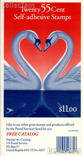 1997 Love Swans - Love Series 55 Cent US Postage Stamp Unused Booklet ...