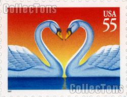 1997 Love Swans - Love Series 55 Cent US Postage Stamp Unused Booklet ...