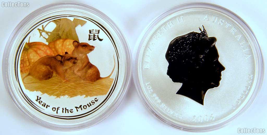 2008 Australia Year of the Mouse Colorized 1 oz Silver Coin - Perth ...